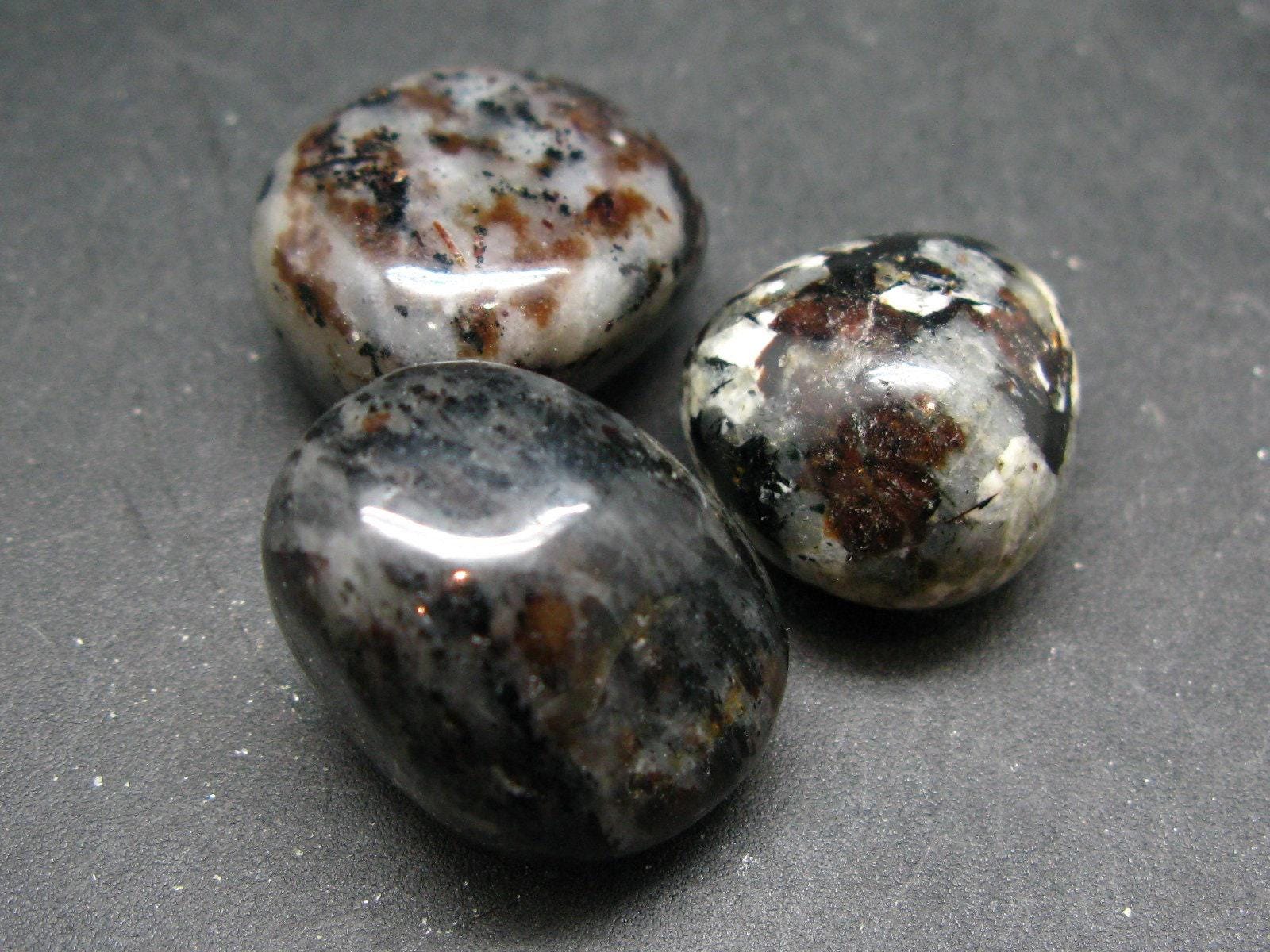 Lot of 3 Astrophylite Astrophyllite tumbled stones from Russia ...