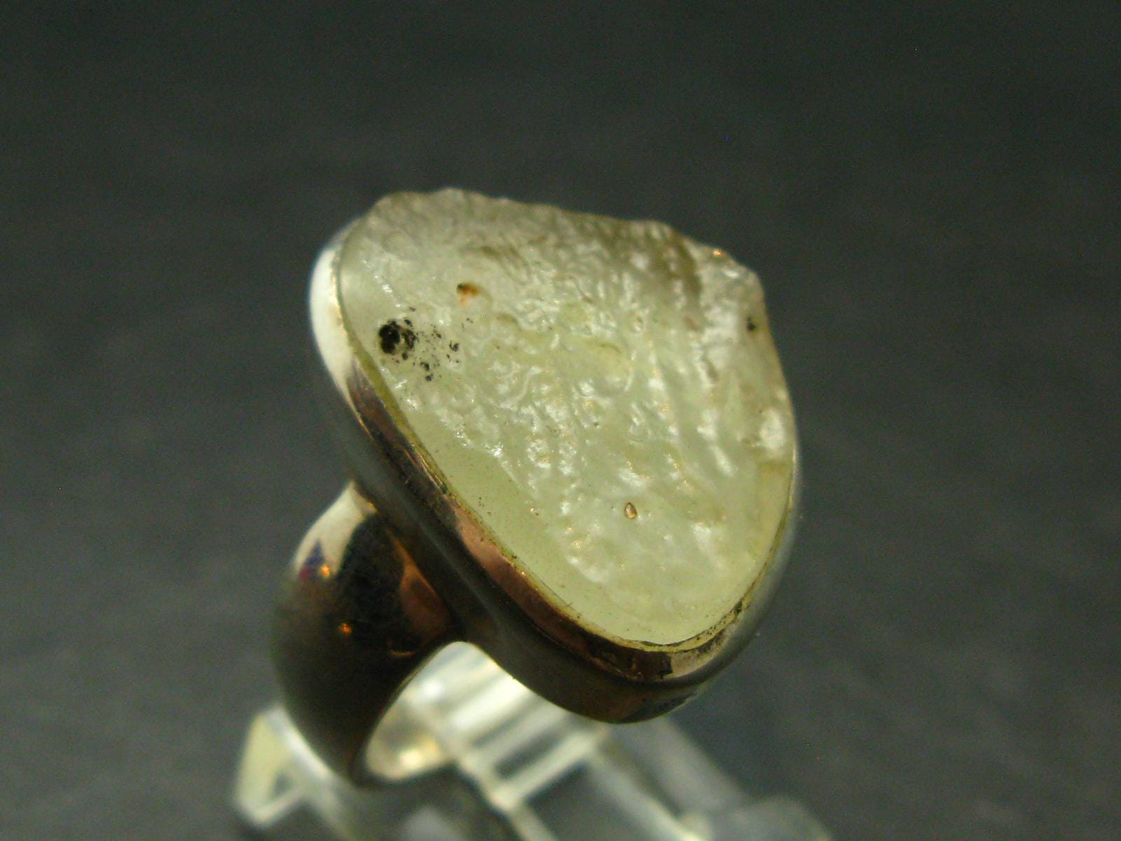 Natural Gem Raw Libyan Desert Glass Tektite Sterling Silver Ring from ...